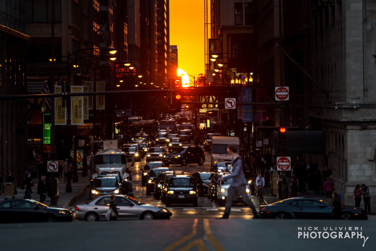 Chicagohenge - an equinox sunset. - Nick Ulivieri Photography